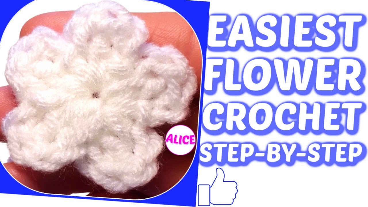 Easiest 🌸Flower Crocheting Tutorial, No Experience, Beginner, How To ...