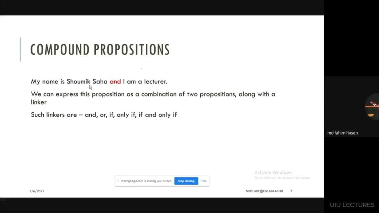 Lecture 02 2021 Discrete Mathematics Dm Shoumik Saha Uiu Youtube