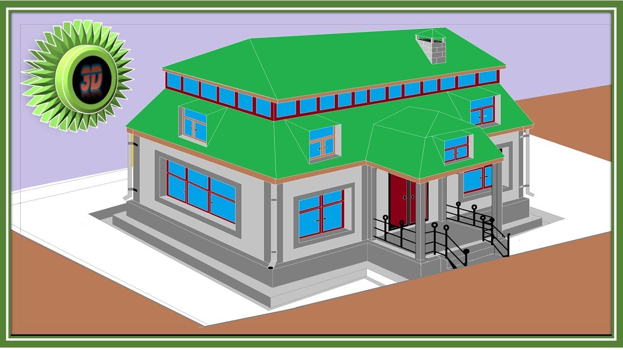 How To Draw a 3D House - YouTube