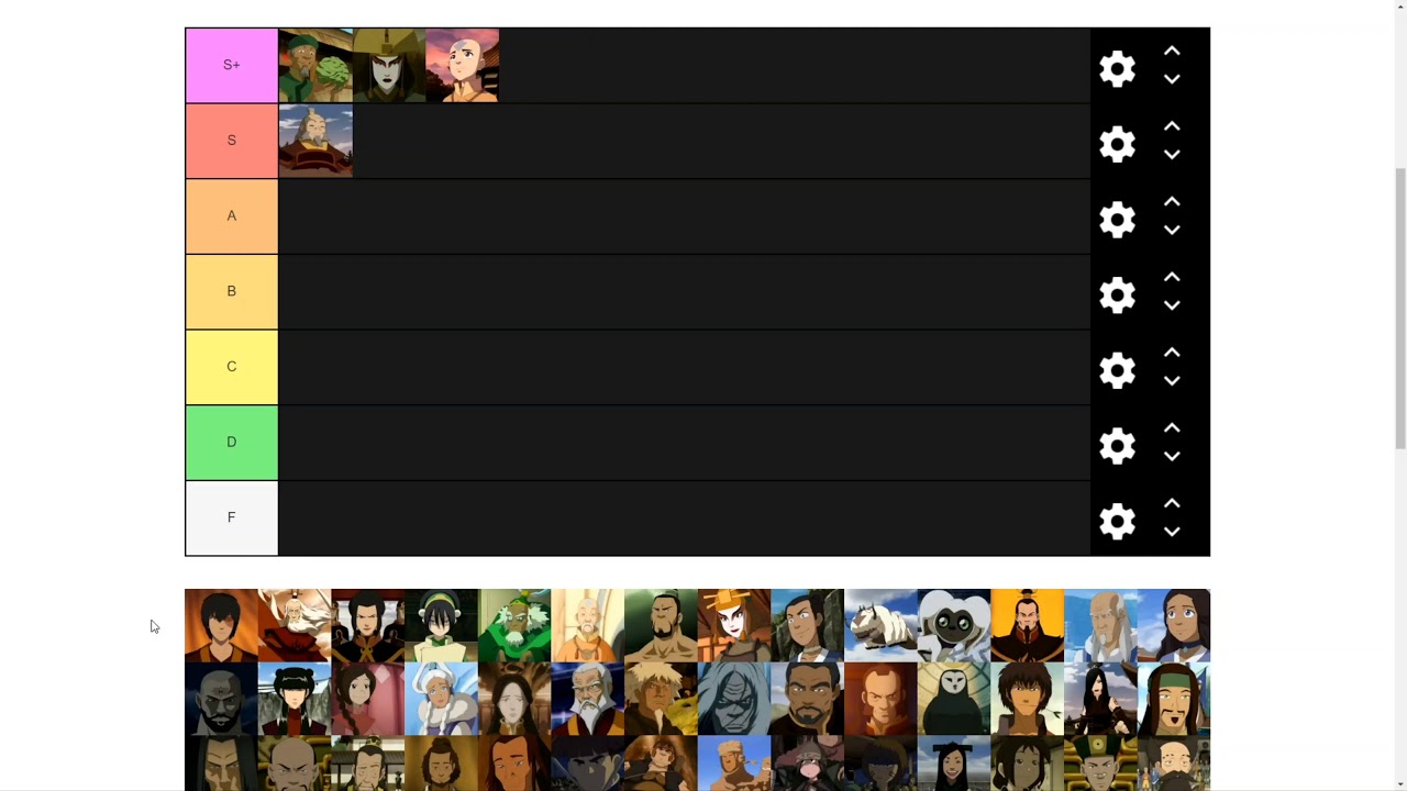 AVATAR THE LAST AIRBENDER TIER LIST - YouTube
