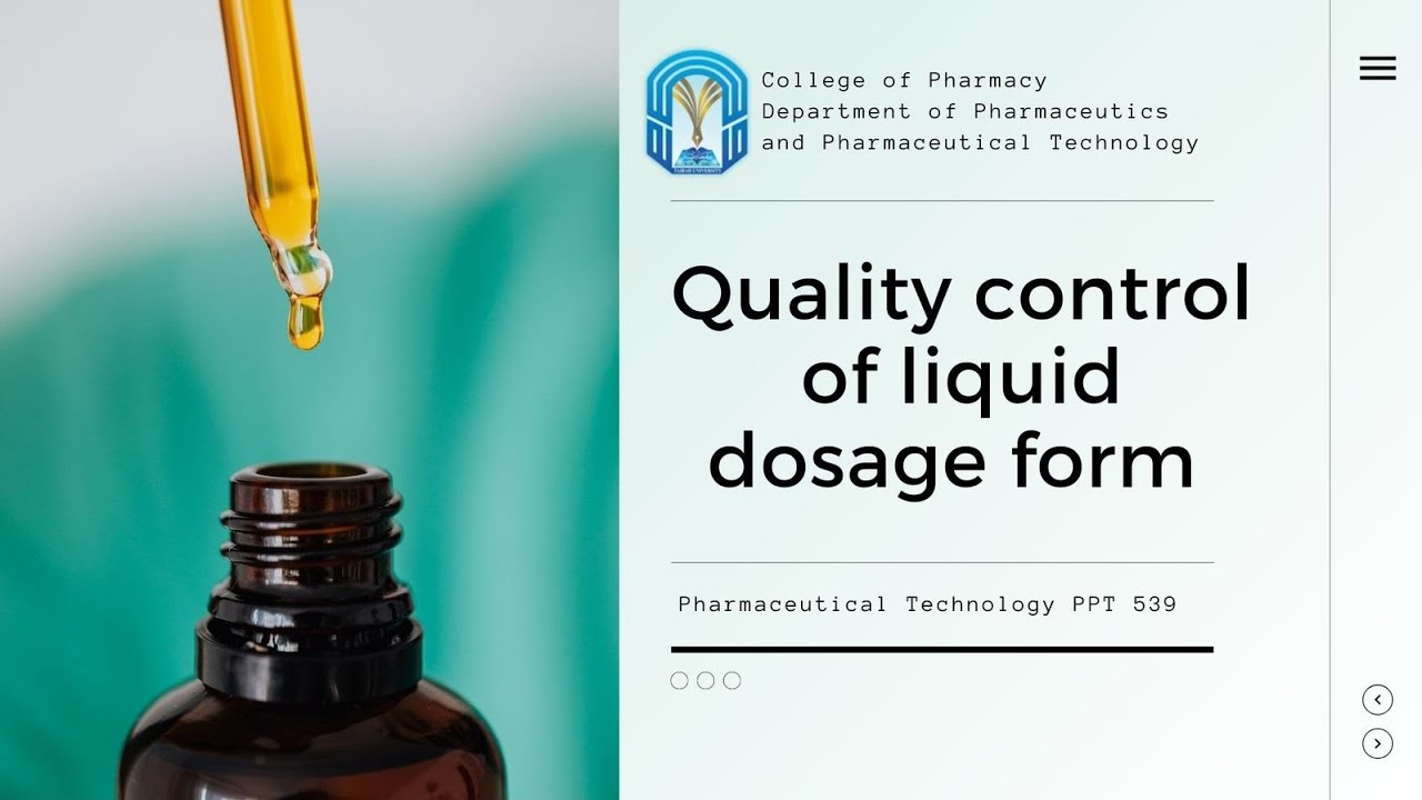 Quality Control Of Liquid Dosage Forms - YouTube
