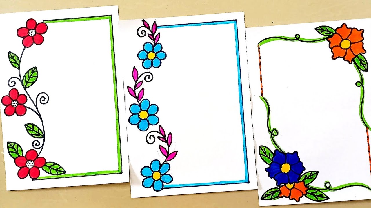 3 Easy design borders for project work | Easy assignment design borders ...