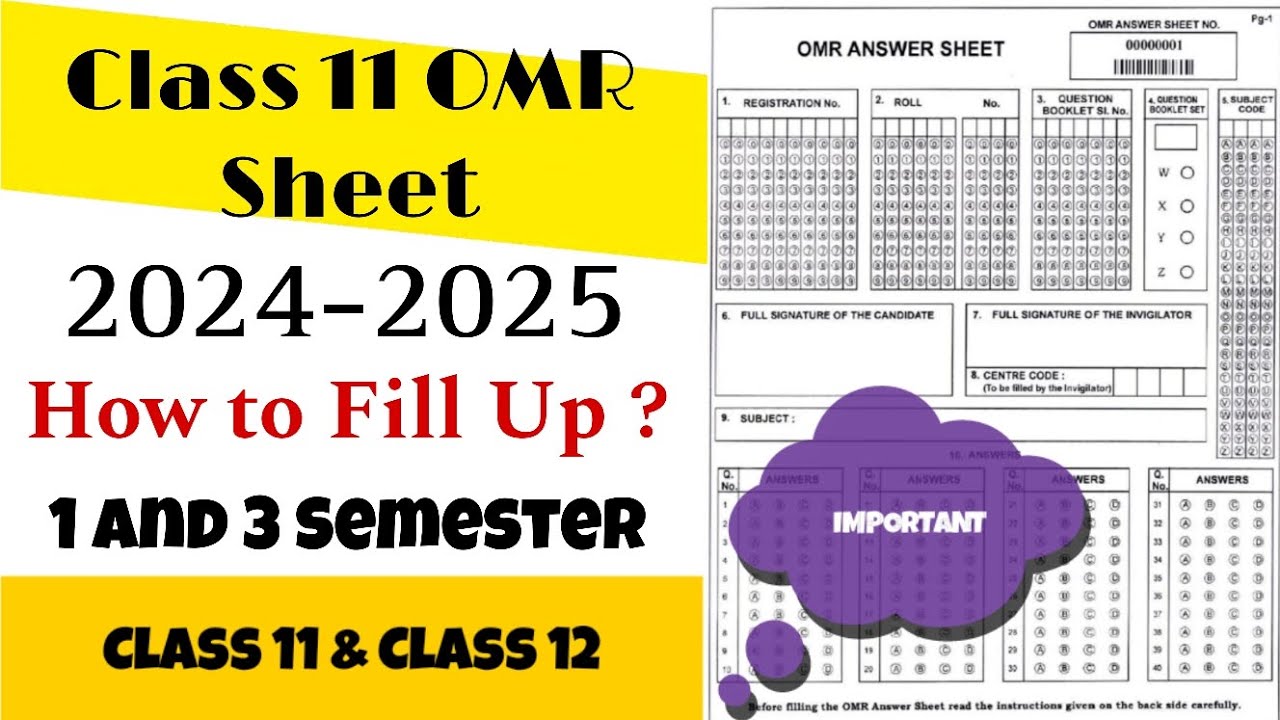 How to Fillup the OMR Sheet 📝 Semester 1 and 3 | Class 11 and 12 ...