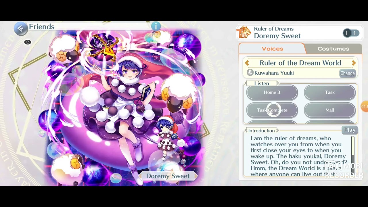 Touhou Lost Word Voice Lines - Doremy Sweet - YouTube