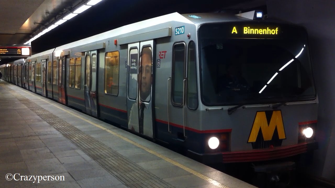 RET Metro type T vertrek Eendrachtsplein Rotterdam richting Binnenhof ...