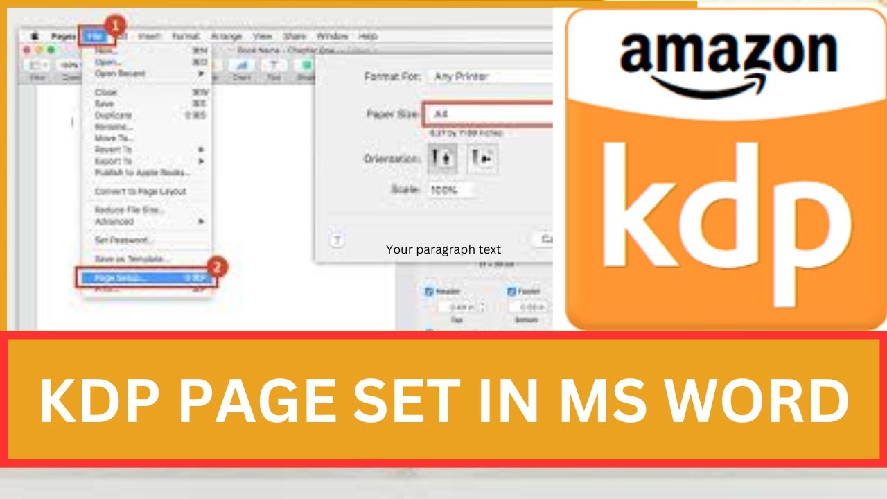 Amazon Kindle Publishing KDP Page Setup In MS Word How To Format Amazon Kindle Publishing KDP Page Setup In MS Word How To Format