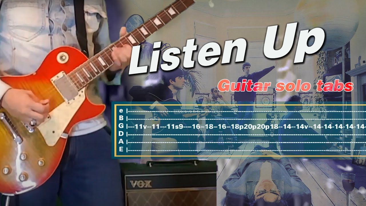 Oasis - 'Listen Up' - Guitar Solo Tabs - YouTube