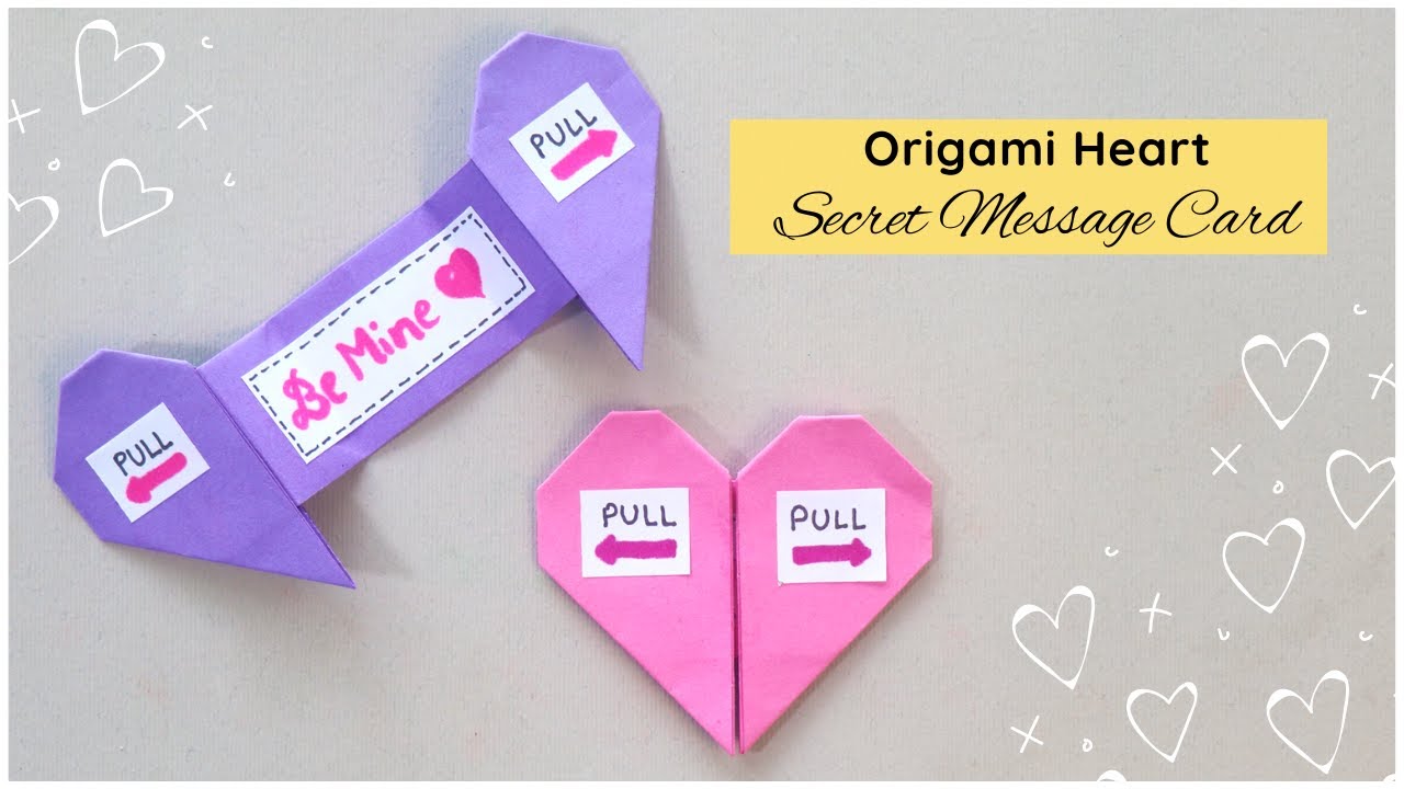 Origami Heart Secret Message Card Tutorial - YouTube