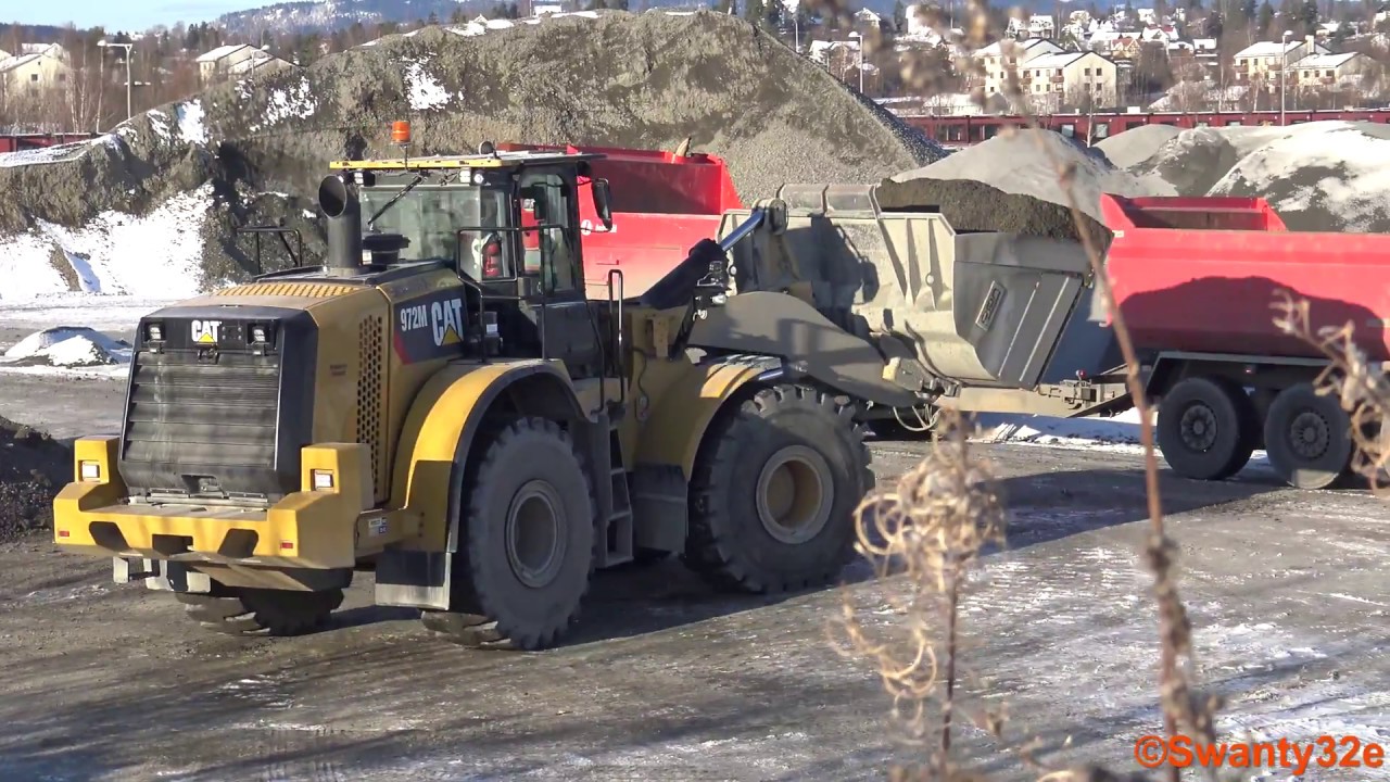 4K| CAT 972M Wheel Loader Loading Trucks - YouTube
