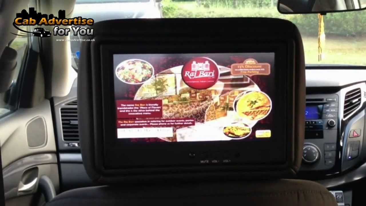 Cabadvertise Touchscreen headrest monitor - YouTube