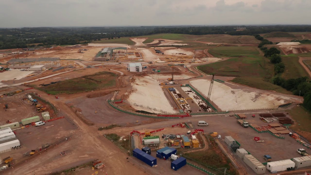 HS2 Chilterns Tunnel Site near West Hyde - YouTube