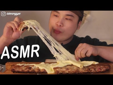Sticky Cheese back ribs. ASMR (a lively food eating sounds)