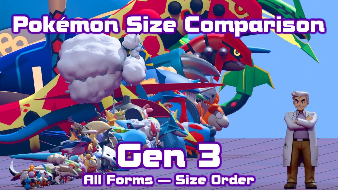 Pokemon Size Comparison - Gen 3 - All Forms - Size Order - YouTube