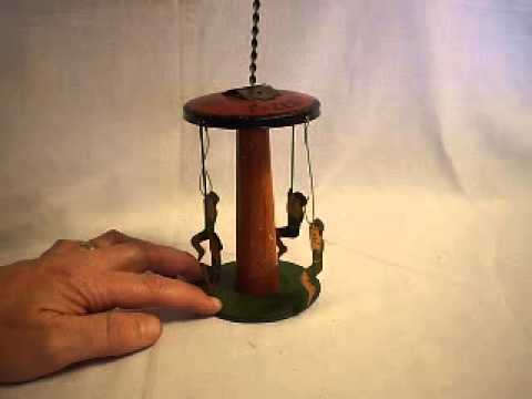 Antique Buffalo Toys Co. T ZER Spinning Top Tin Toy with Acrobat Men ...