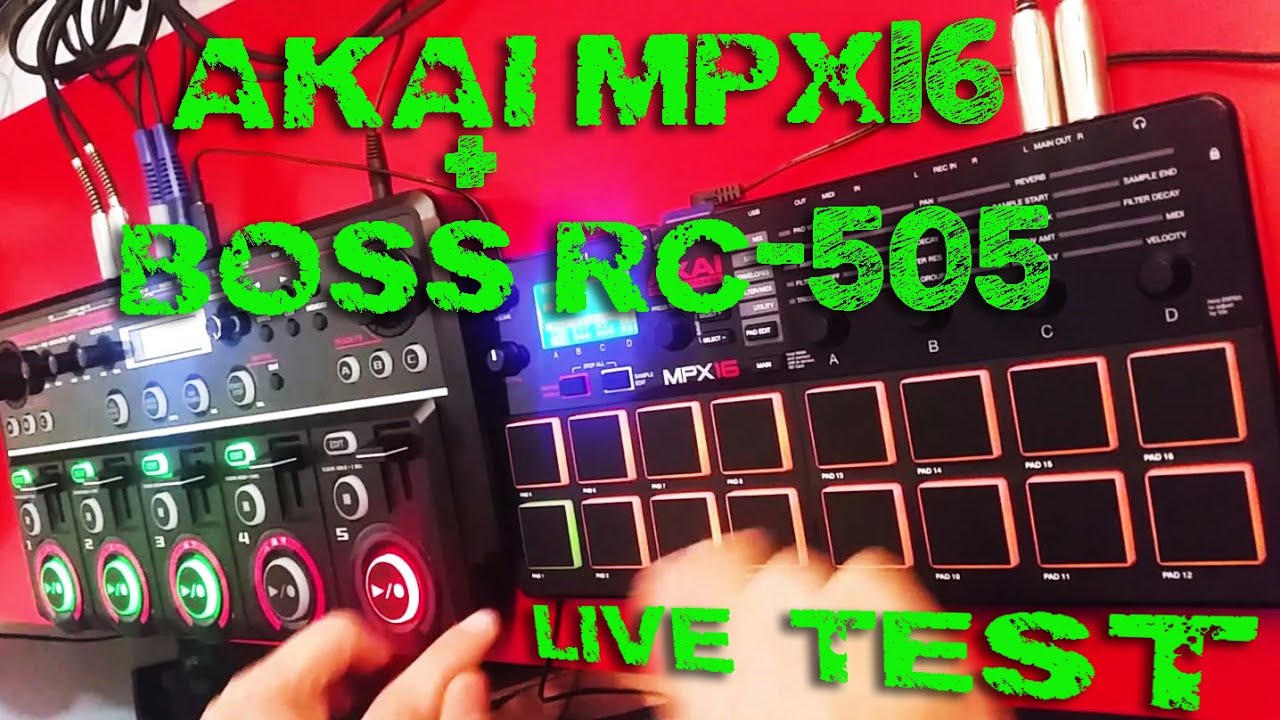 Akai MPX16 sampler + Boss RC505 loop station live test - YouTube