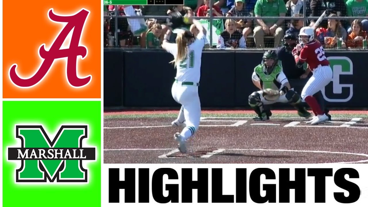 #13 Alabama vs Marshall Highlights | NCAA Softball Highlights | 2023 ...