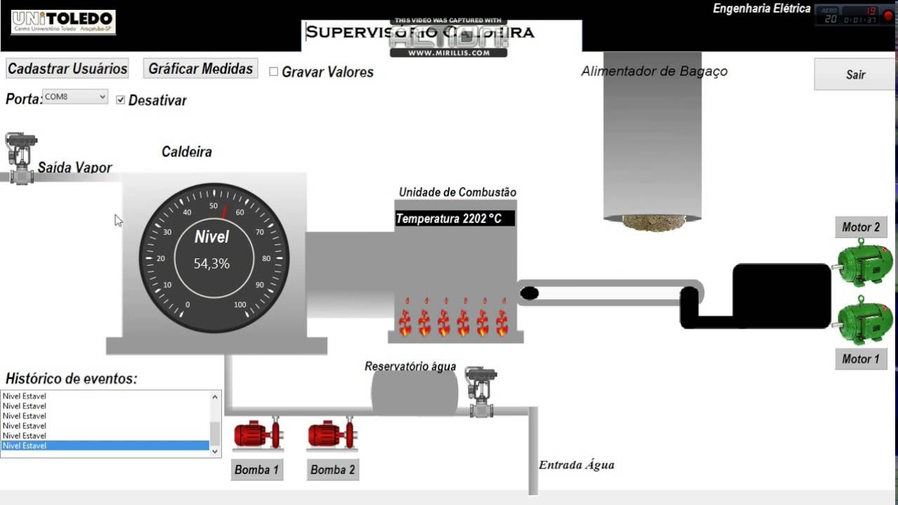 Supervisório Caldeira - arduino - modbusRTU - YouTube