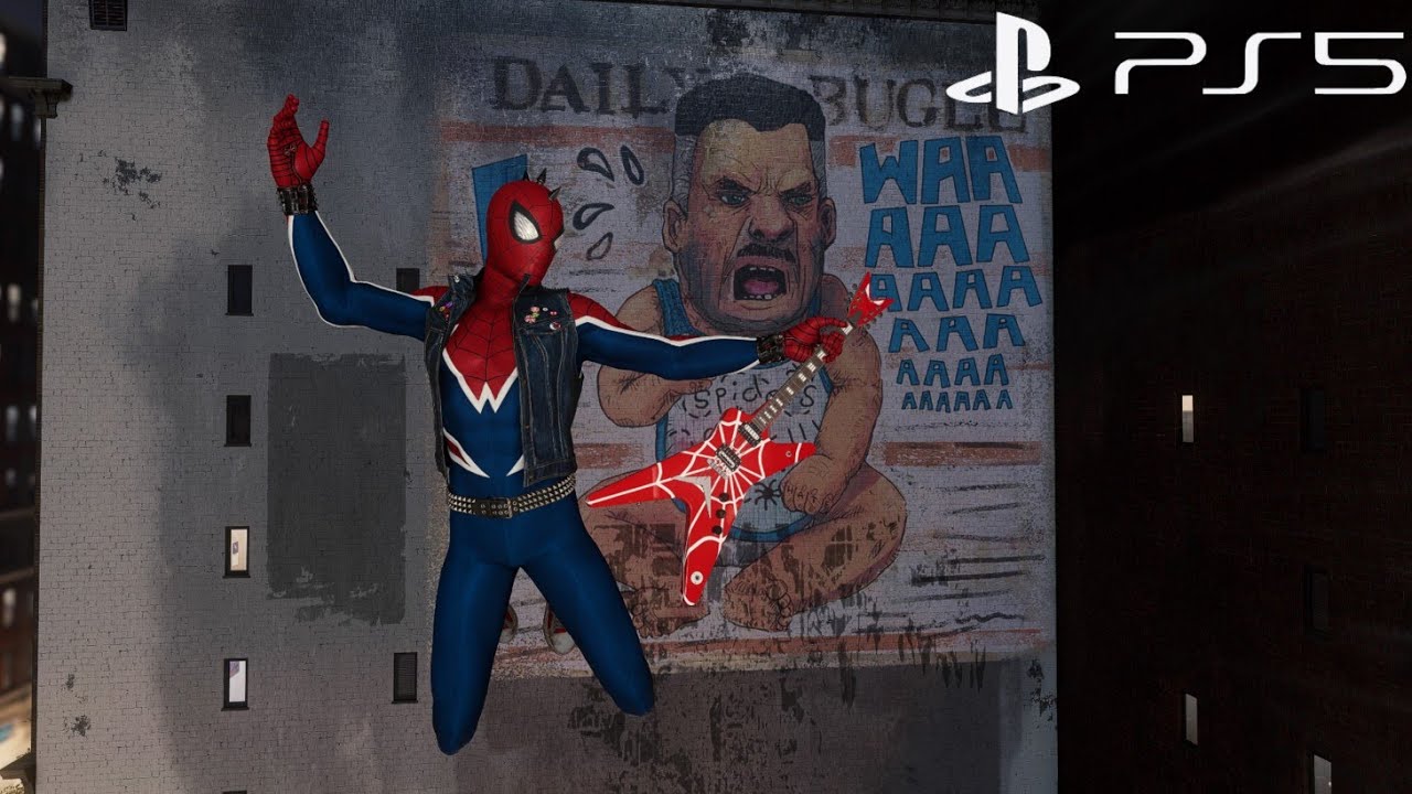 Spider-Man Remastered PS5 - Spider-Punk Suit Free Roam Gameplay (60FPS ...
