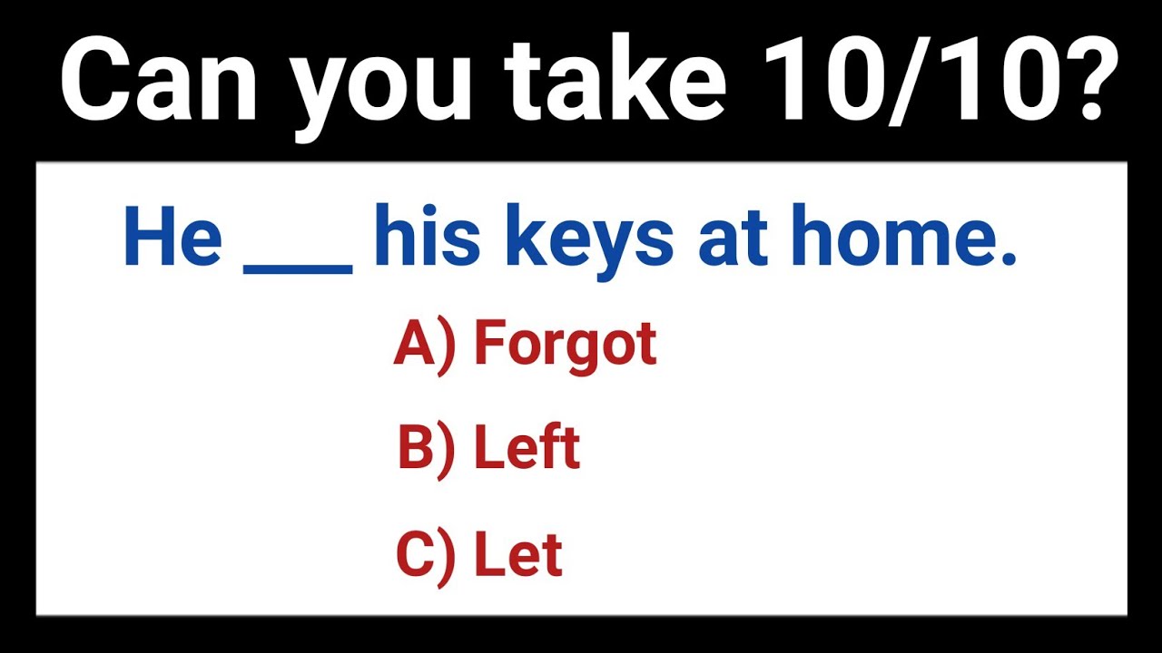 Daily Quiz #3 || Can you take 10/10? || english grammar quiz - YouTube