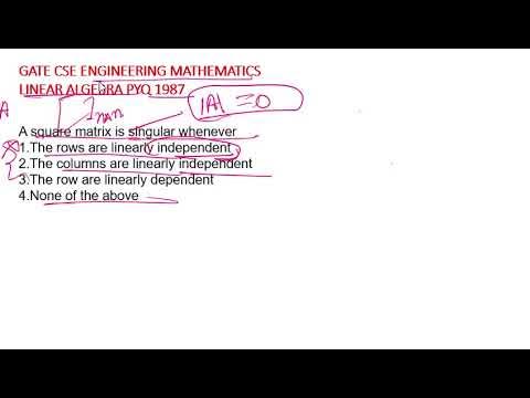 ENGINEERING MATHEMATICS GATE CSE LINEAR ALGEBRA PYQ 1987 - YouTube
