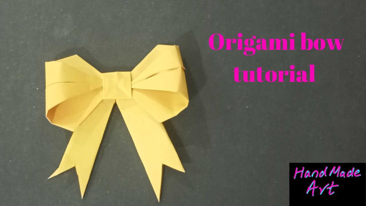 How To Make A Simple Paper Bow Origami Paper Bow Youtube