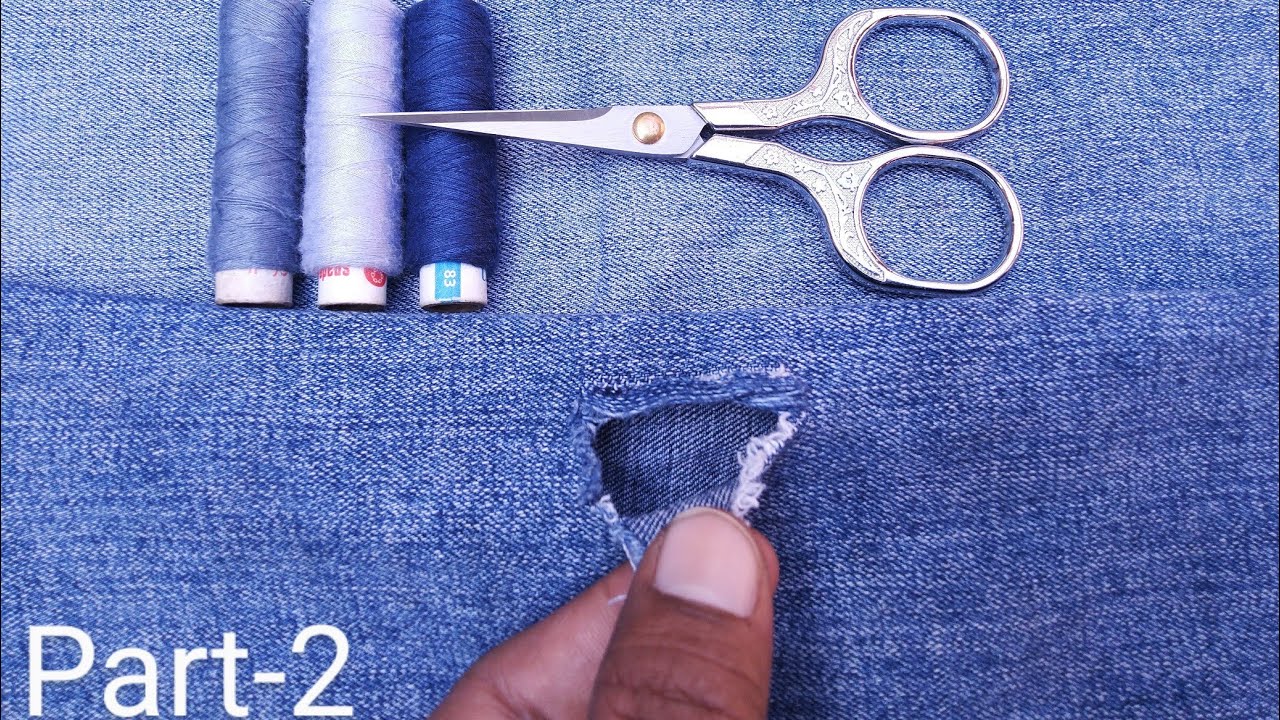Easy ways to make rafu in jeans | jeans hole repair at home part-2 ...