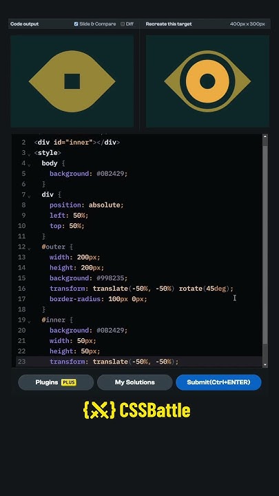 Css Battle 16 Eye Of The Tiger Cssbattle Codingshorts Shorts Coding Learn Css Youtube