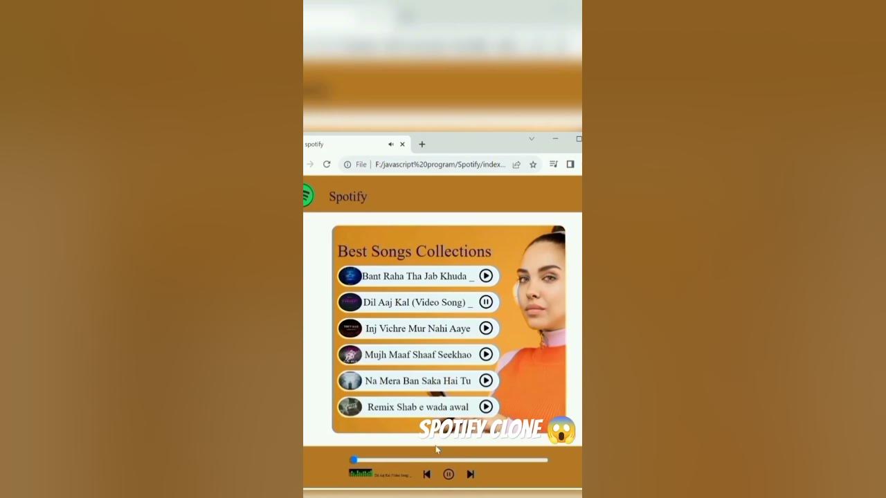 Spotify Clone Using Html Css And Javascript 😍 Youtubeshorts Coding Htmlcss Javascript 