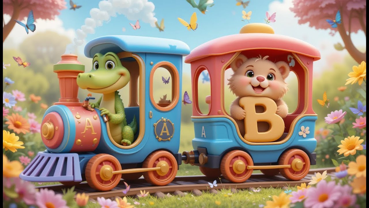 ABC Train with Animals | Learn Alphabet Letters A to Z on the Animal ...