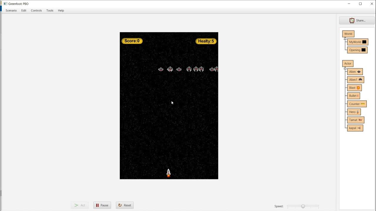 membuat game alien shooter menggunakan greenfoot (project PBO) - YouTube