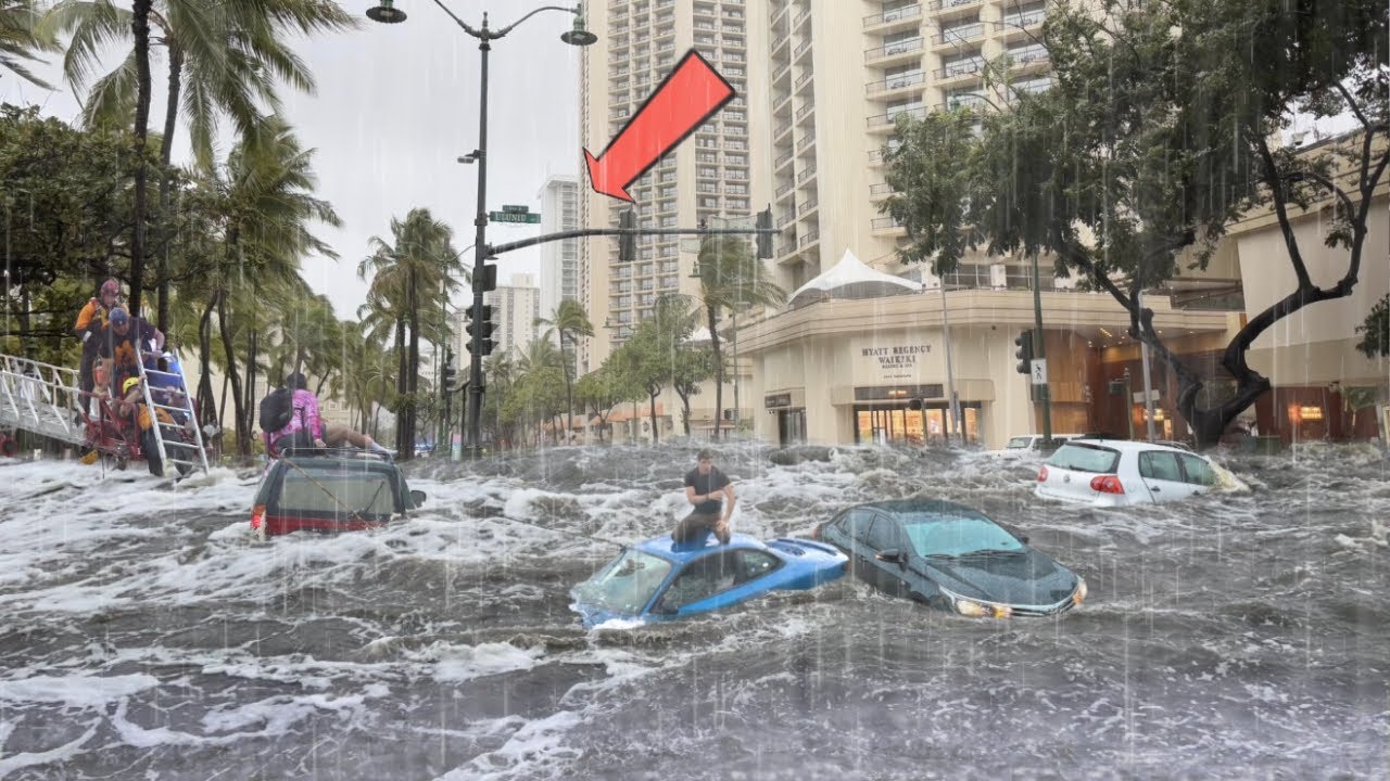 5 minutes ago in the US state! Severe flash floods suddenly hit Hawaii ...