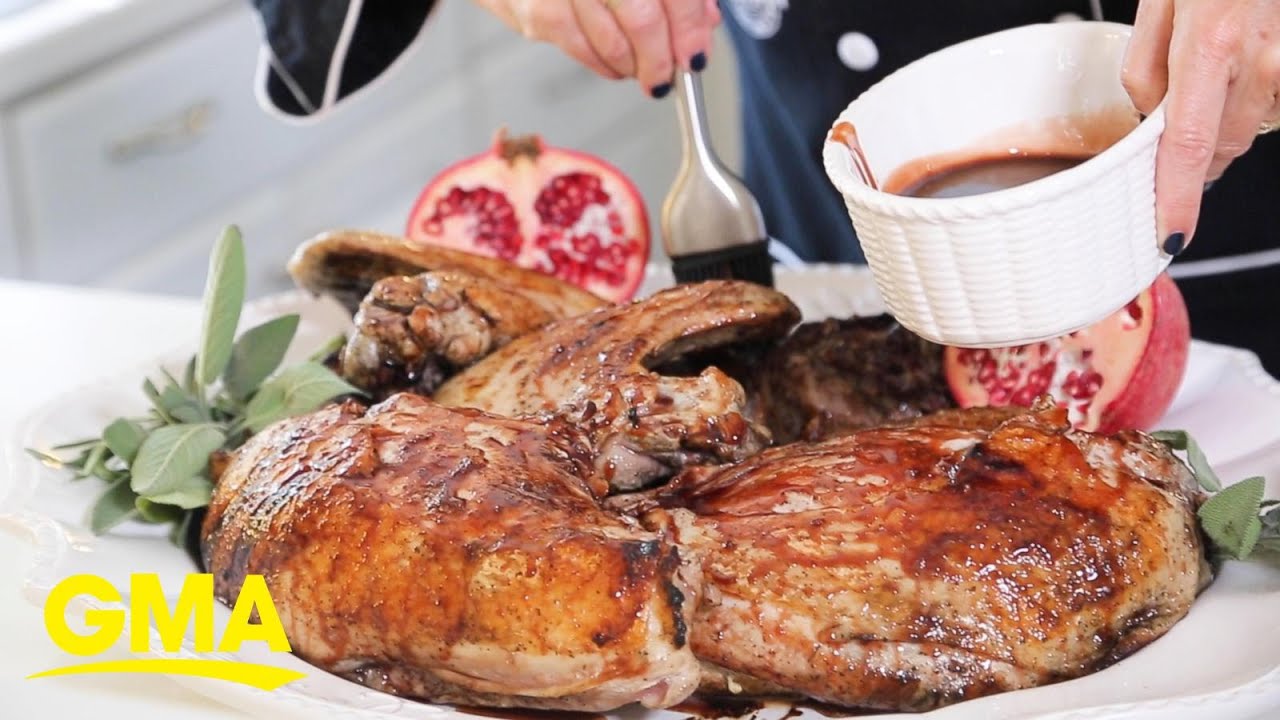 Spice up your Thanksgiving with this pomegranate-glazed grilled turkey ...