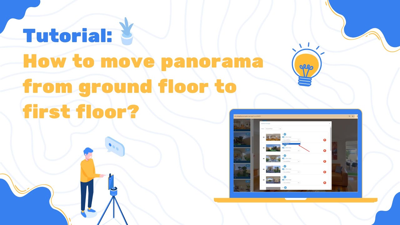 How to move panorama from ground floor to first floor? - YouTube