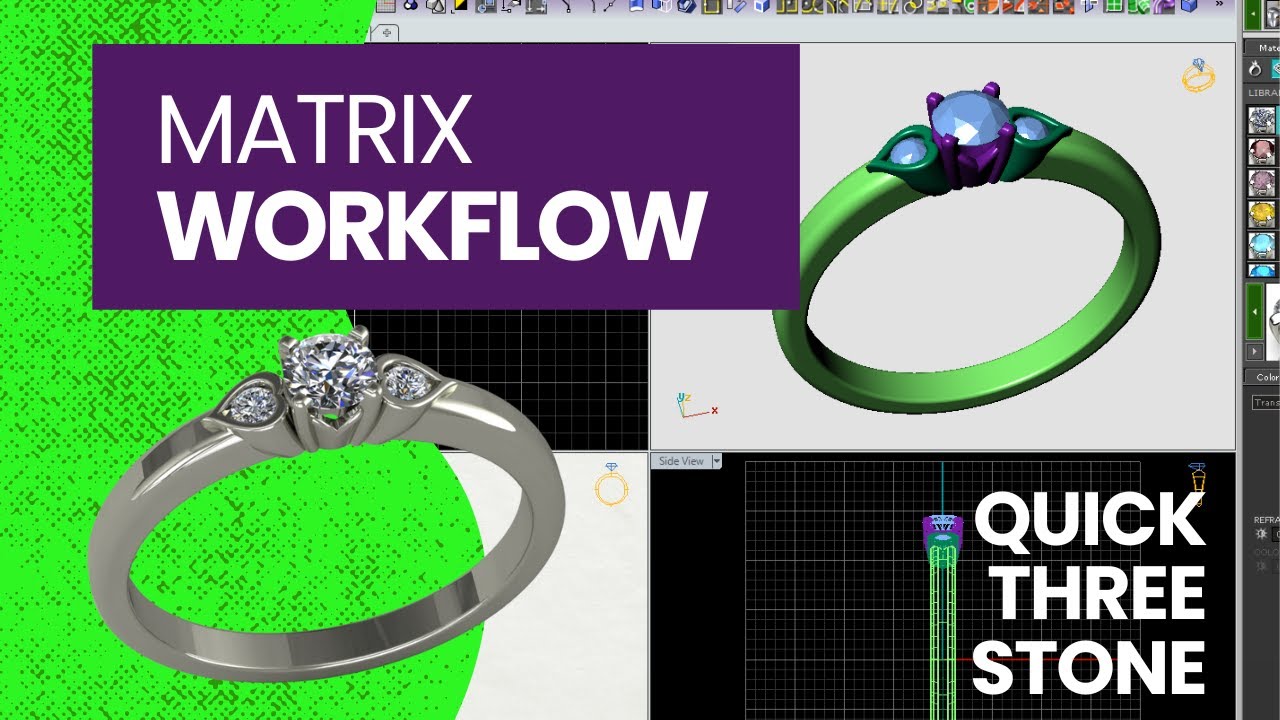 Gemvision Matrix - Simple three stone workflow video - YouTube