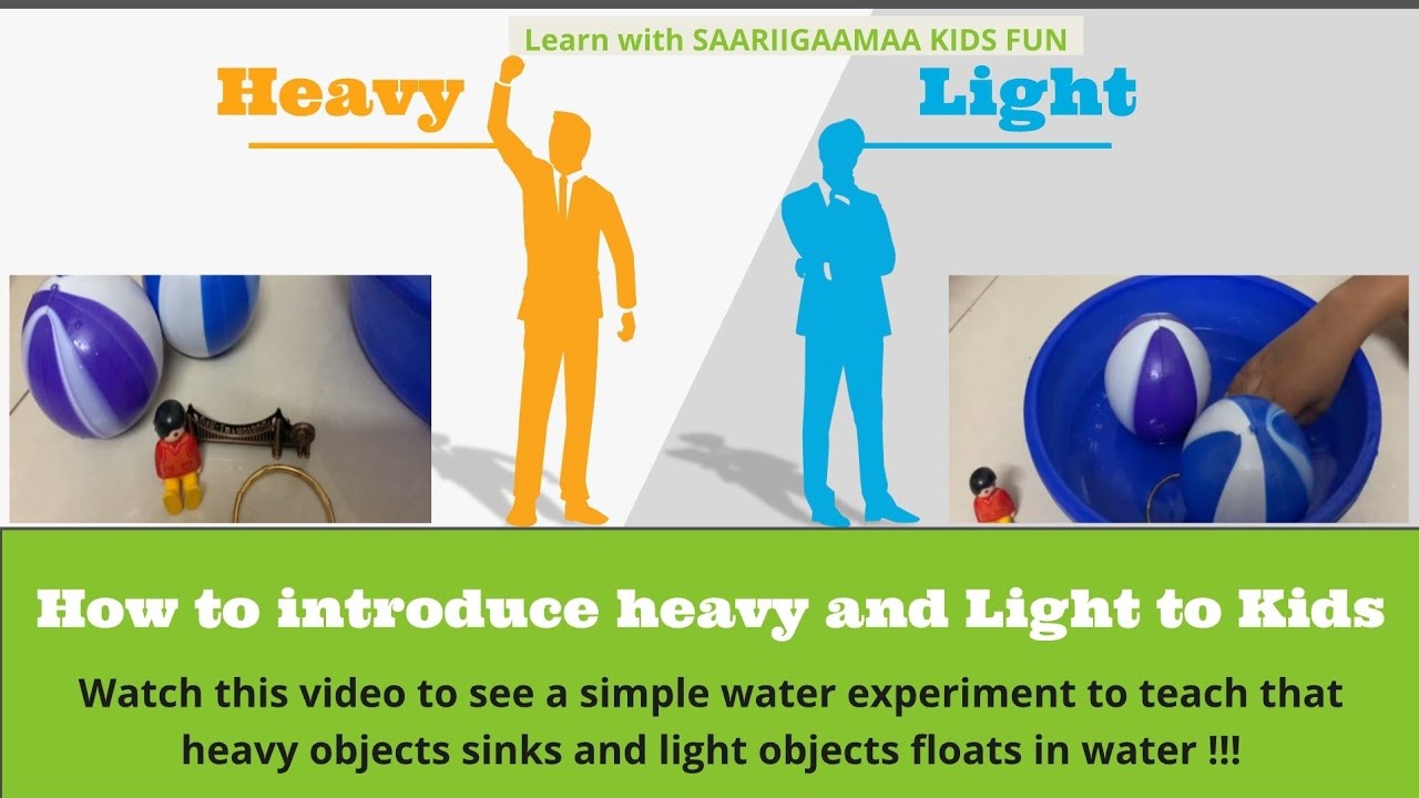 How to teach heavy or light objects for kids|Simple water experiment|# ...