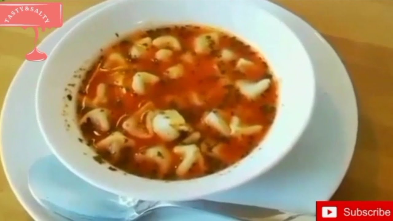 Soup with Turkish manti/ Sopa con manti turco - YouTube