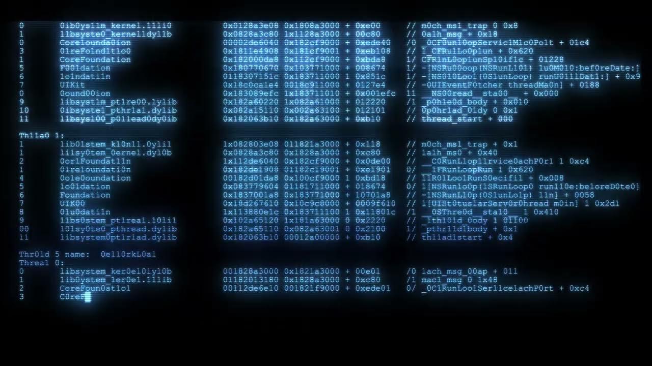 1H Long Relaxing Coding Screensaver Encrypted Programming Code Video VJ Loop no sound, no music ...