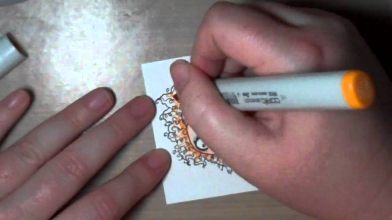 Curly hair Copic tutorial - YouTube