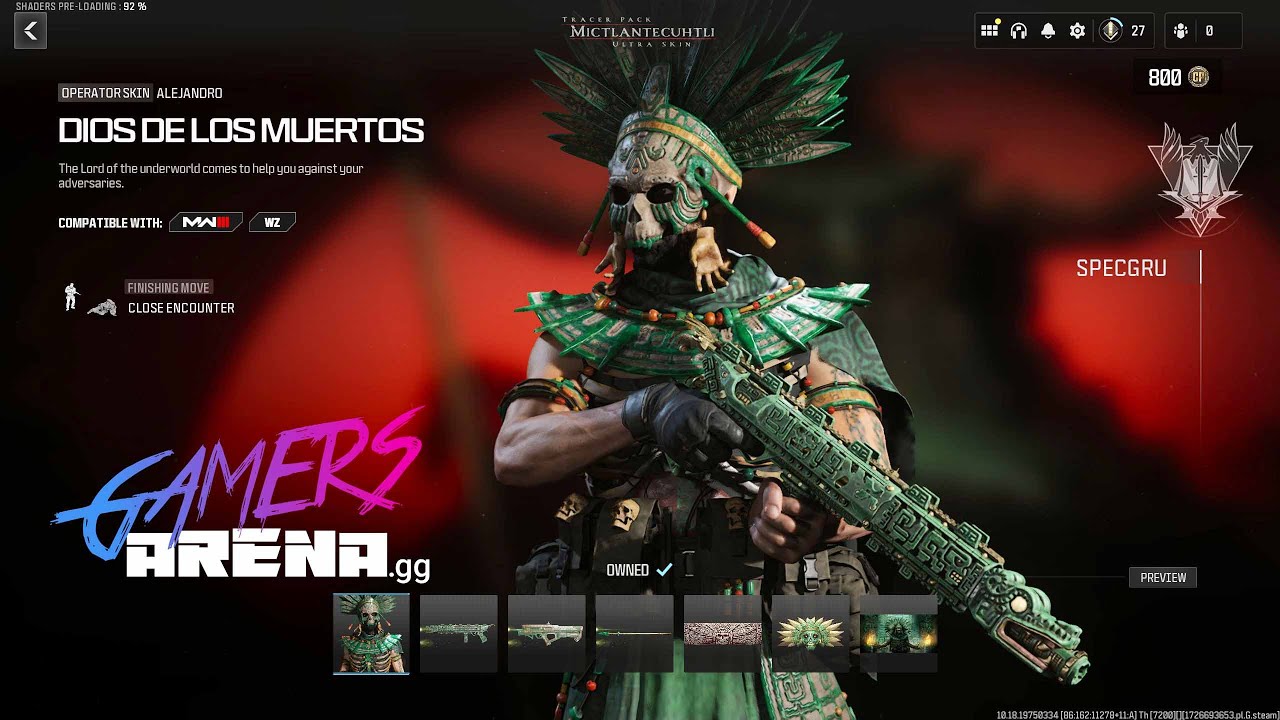 COD MW3 Tracer Pack MICTLANTECUHTLI Operator Bundle Hard Unlocked PS ...