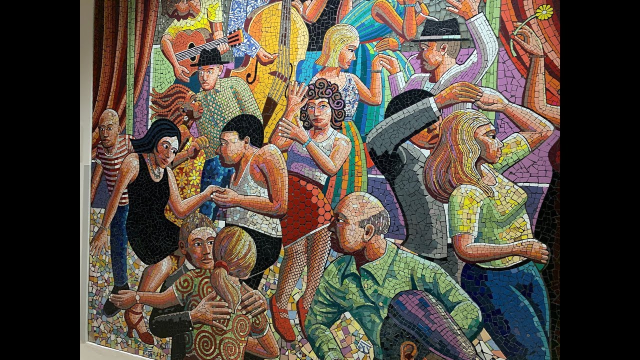 PICTURE MADE UP OF SMALL PIECES OF COLOURED TILES, - YouTube