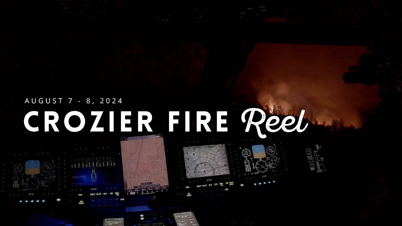Aerial Firefighters Fight the Crozier Fire at Night from the Sky Reel ...