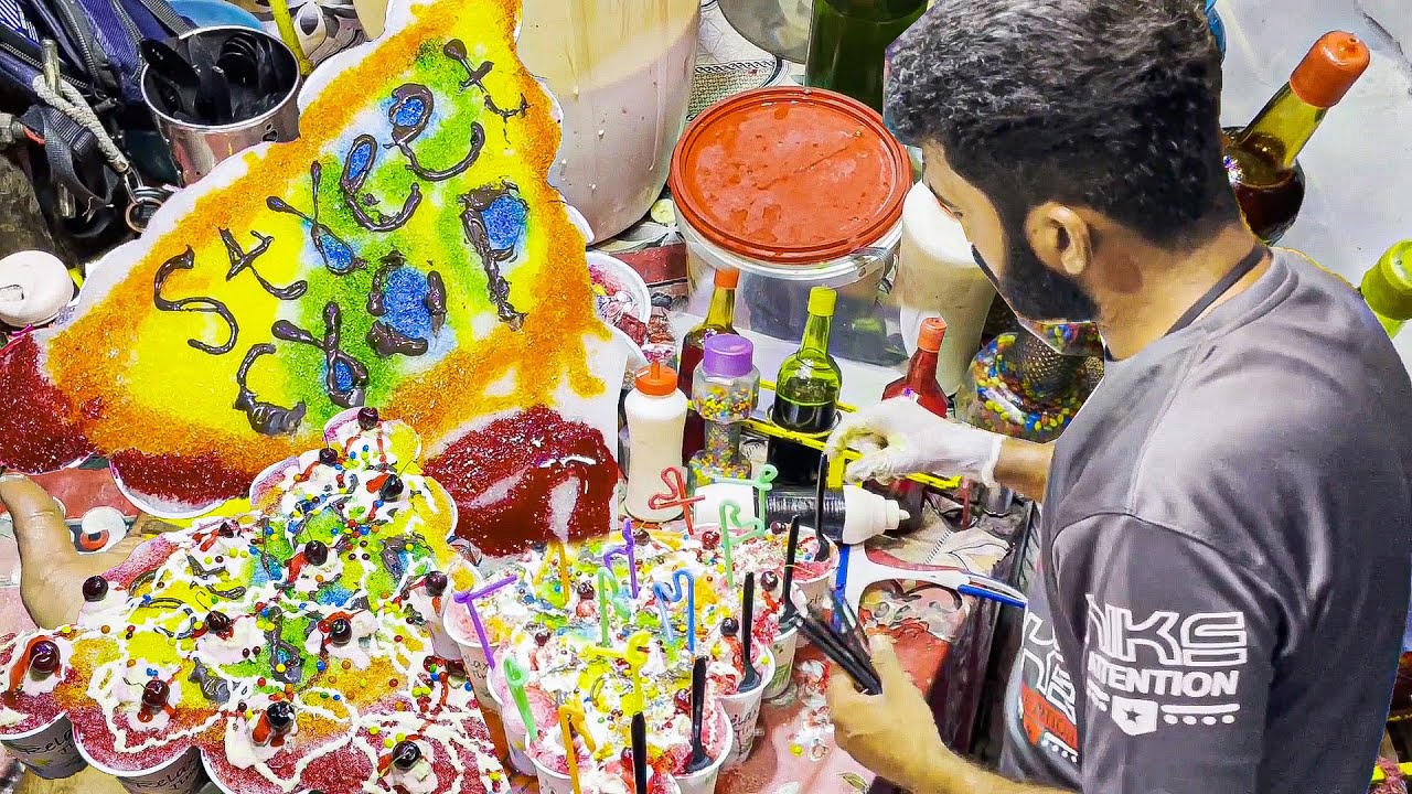 AMAZING SKILLS of Making Fruit Ice Gola | Crushed Ice Gola Ganda ...