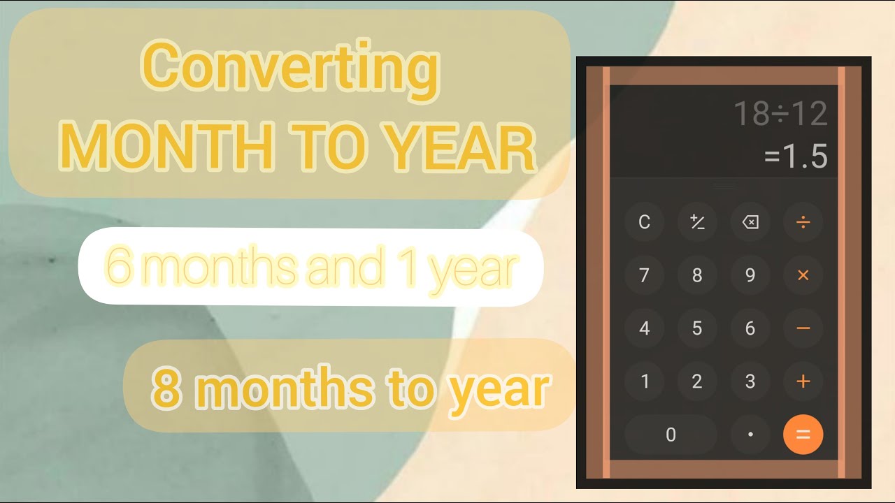 How To Convert Month To Year YouTube How To Convert Month To Year YouTube