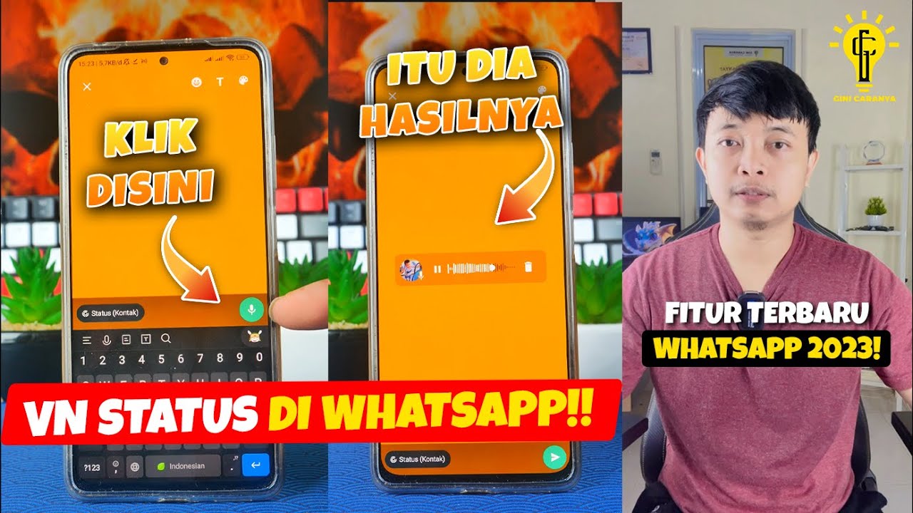 VOICE NOTE STORY WA🔥 FITUR UPDATE TERBARU WHATSAPP 2023 BUAT STORY WA ...