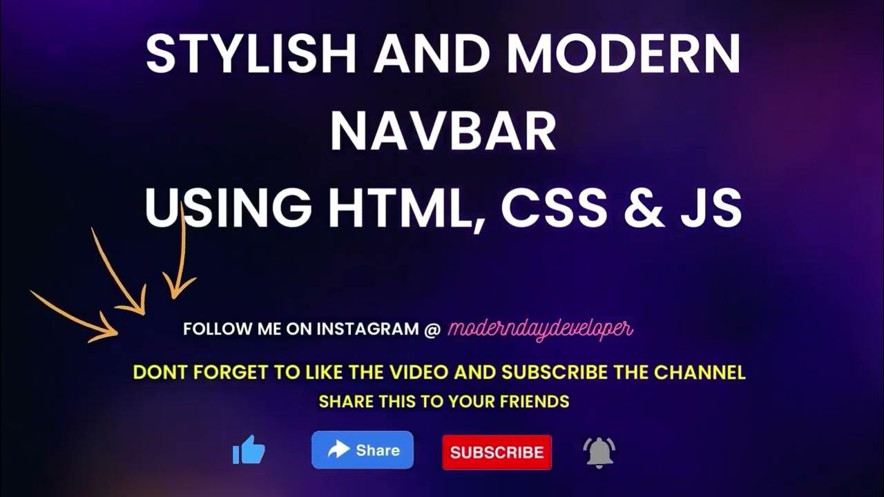Stylish and modern navbar | Modern design Navbar | Using HTML, CSS & JS | Tips & Tracks - YouTube