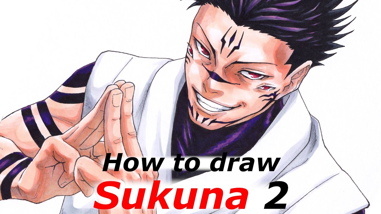 How to draw Sukuna | Jujutsu Kaisen | Coloring Step by step Tutorial ...