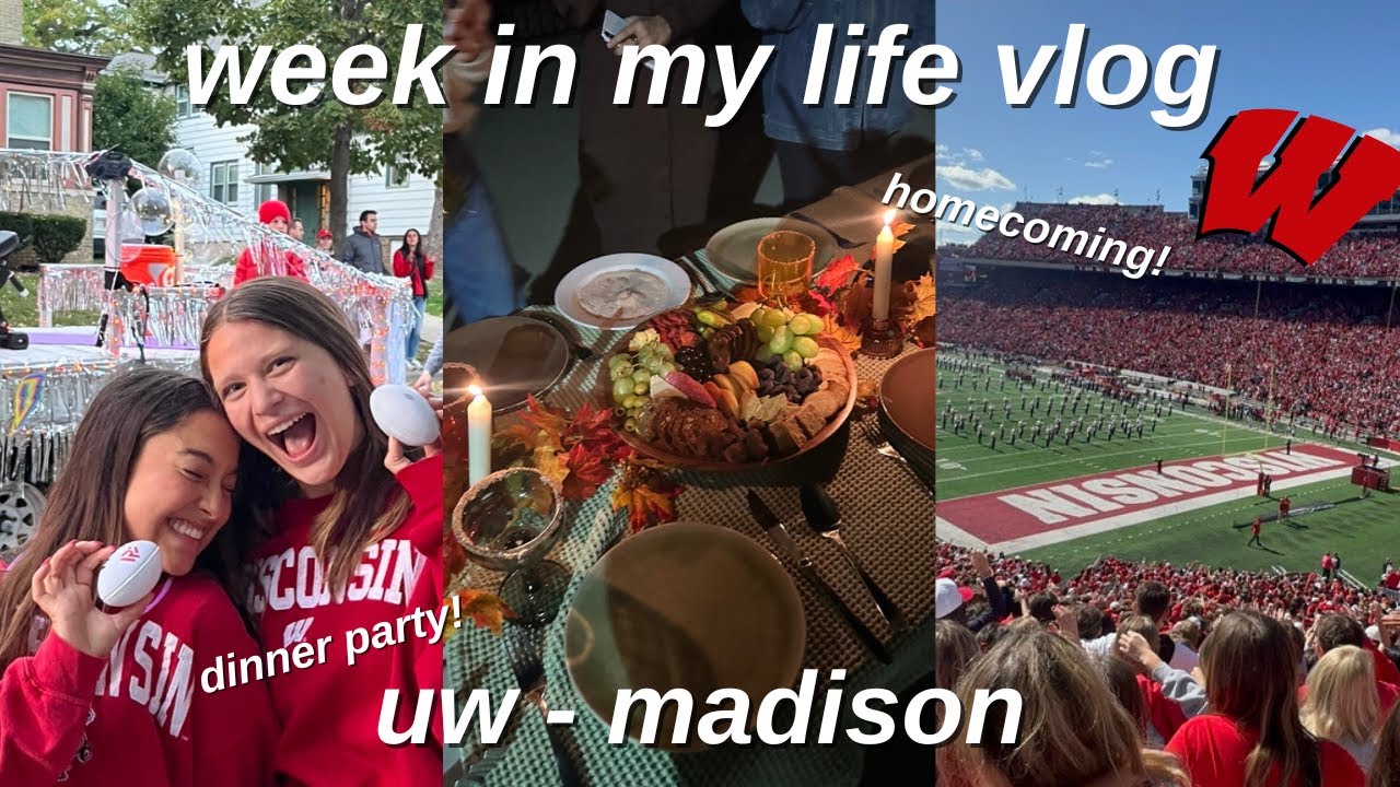 COLLEGE week in my LIFE! UW-Madison! Homecoming, game day, dinner party ...