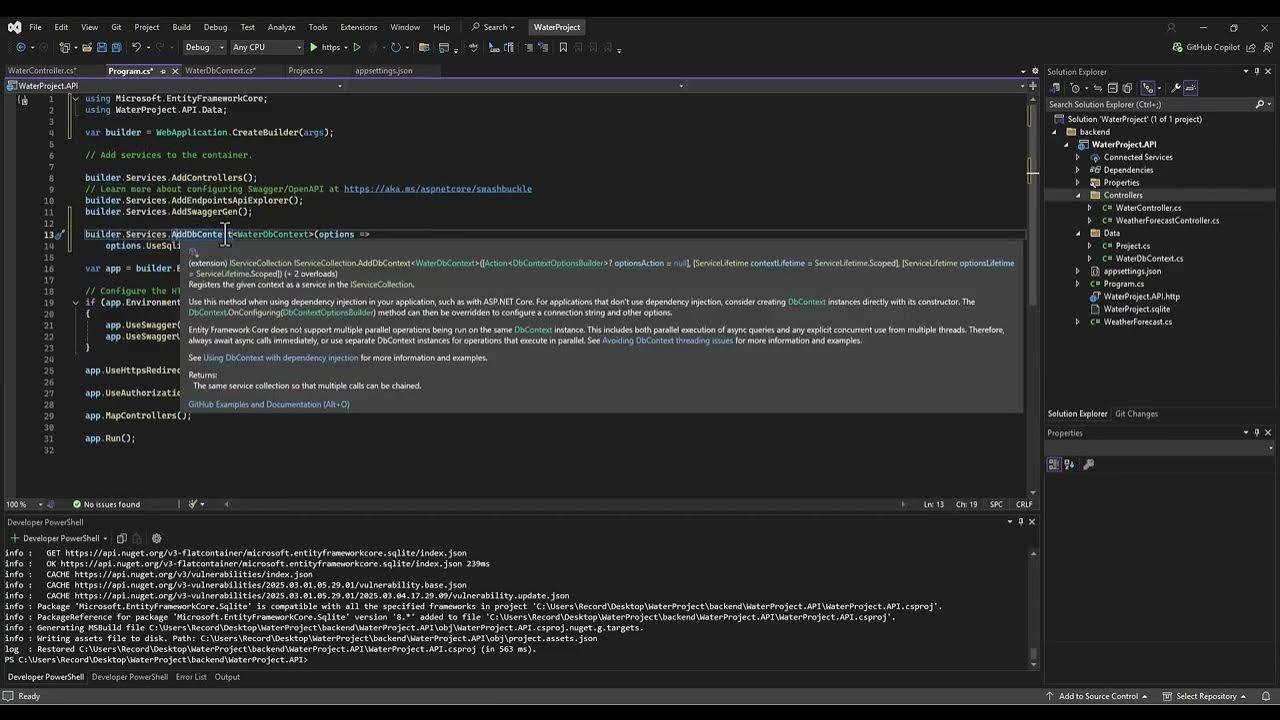 (React & .NET) Water Project, Phase 01 - 05 - Controllers - YouTube