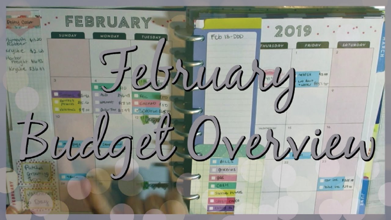 February Budget Overview | Budget Planning in my Happy Planner - YouTube