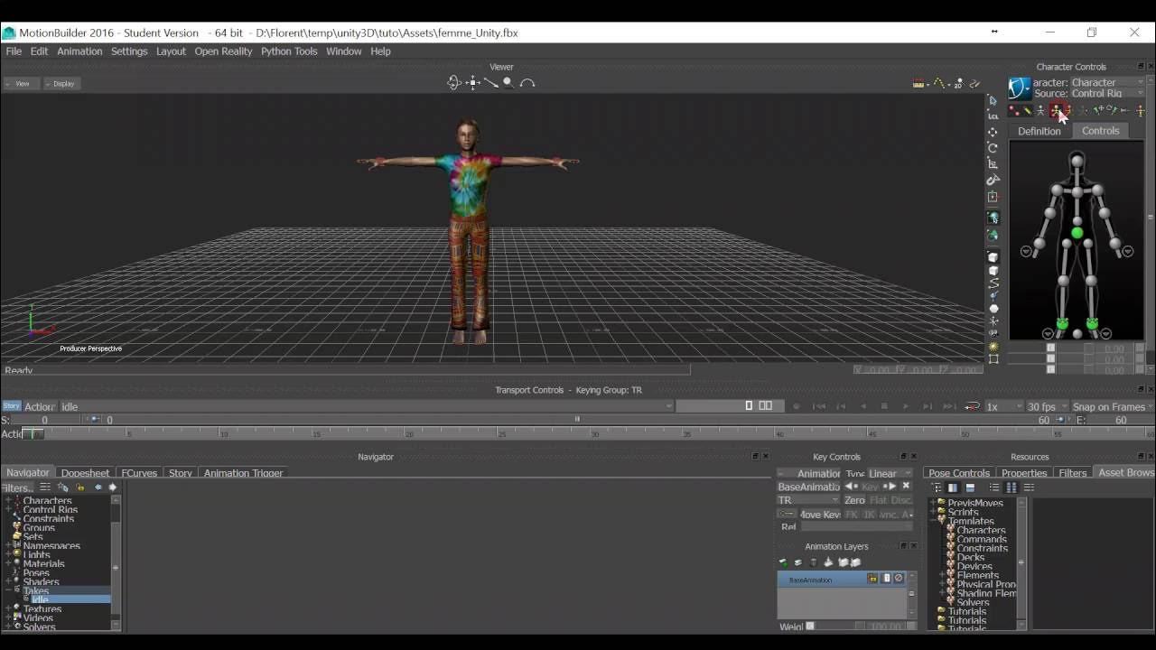 tuto animation de personnage - motionbuilder pour unity3D (2016) - YouTube